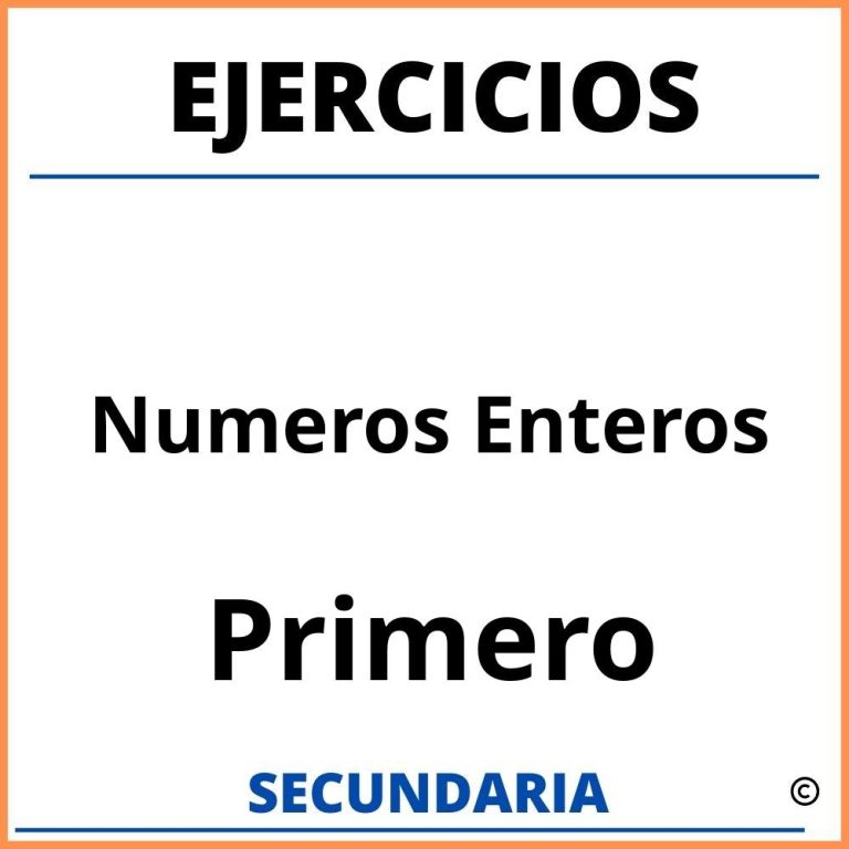 Ejercicios Con Numeros Enteros Para Secundaria - Resueltos