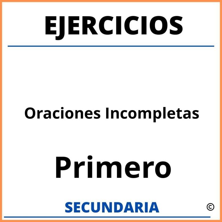 Ejercicios De Oraciones Incompletas Para Secundaria - Con soluciones y ...