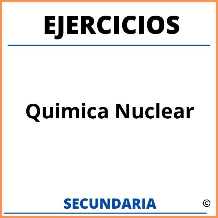 Ejercicios De Quimica Para Secundaria - Resueltos con todas las respuestas